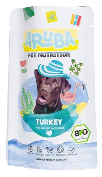 ARUBA Dog Organic Indyk z owsem, burakami i karczochami 100g - Mokra ...